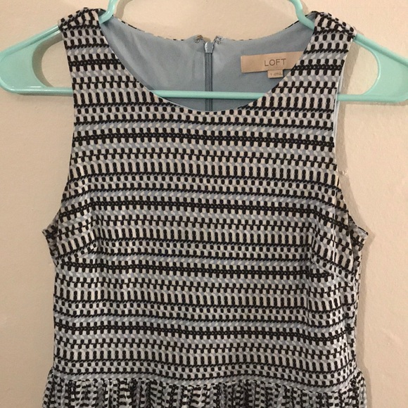 LOFT | Dresses | Ann Taylor Loft Blue Geometric Pattern Dress | Poshmark